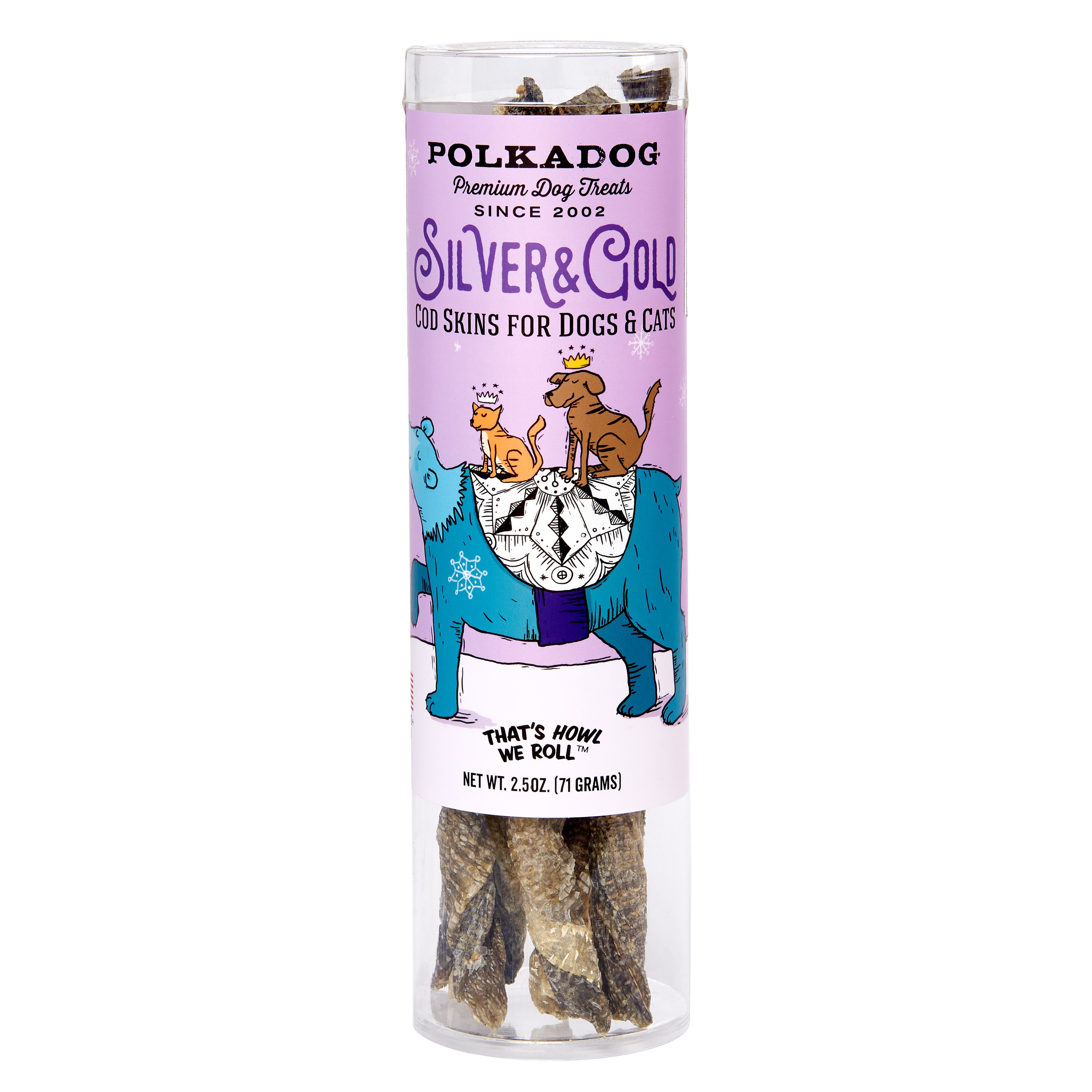 polka-dog-bakery-silver-and-gold-cod-skins_01 – Four Leggers Pet ...